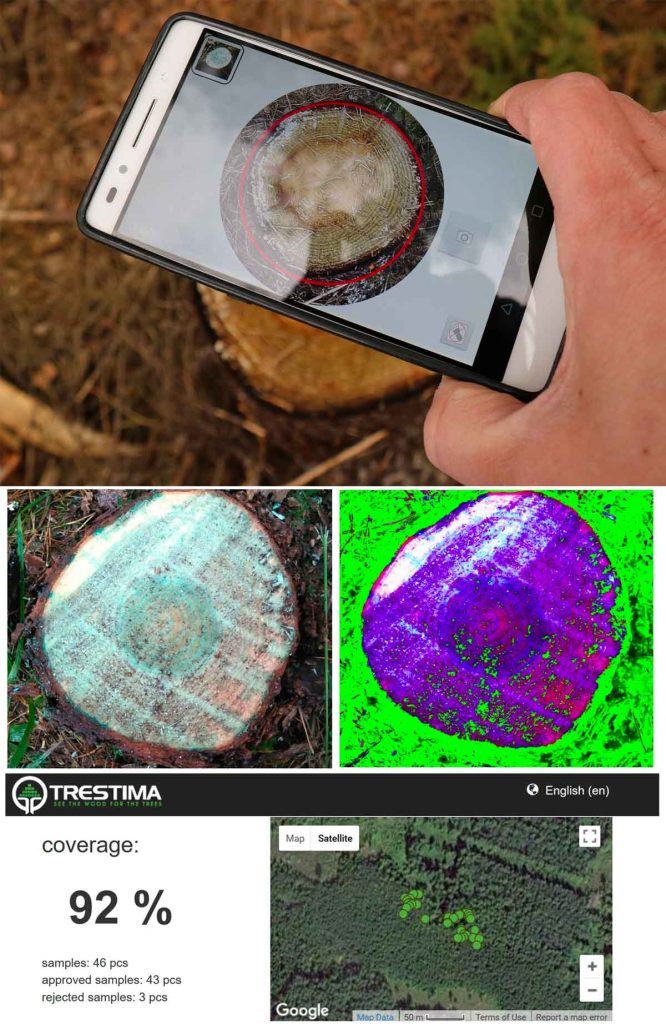Stump treatment coverage measurement - Trestima Oy
